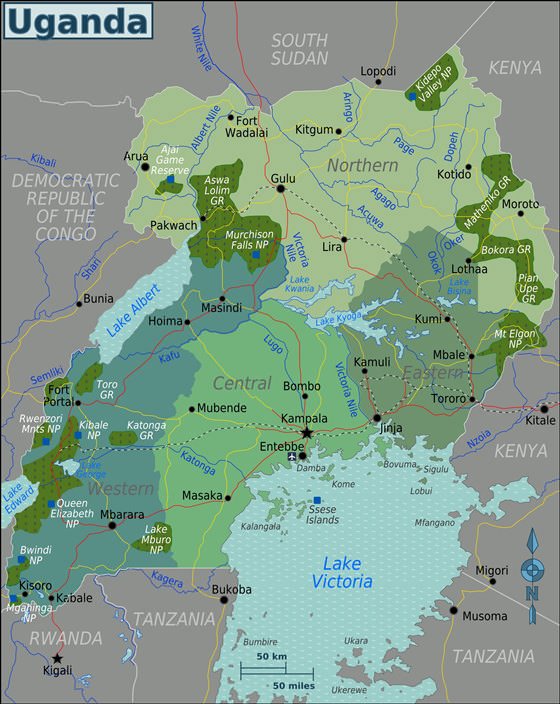 Uganda Maps | Printable Maps of Uganda for Download